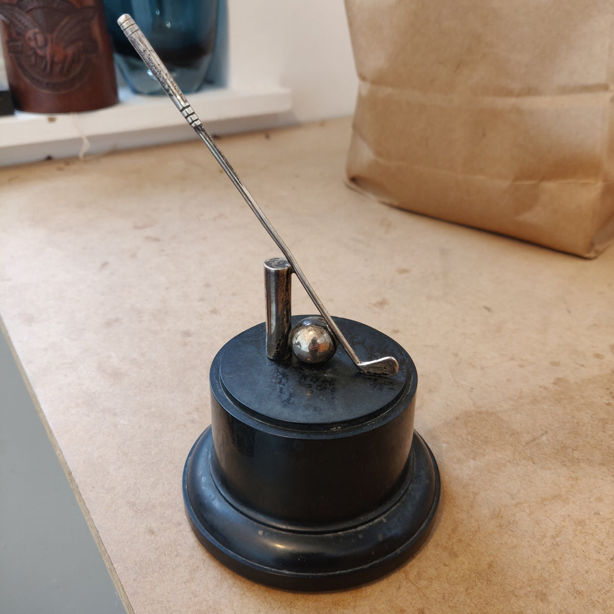 Vintage Polo Trophy – Chrome Ball & Stick on Black Bakelite Base (16cm ...